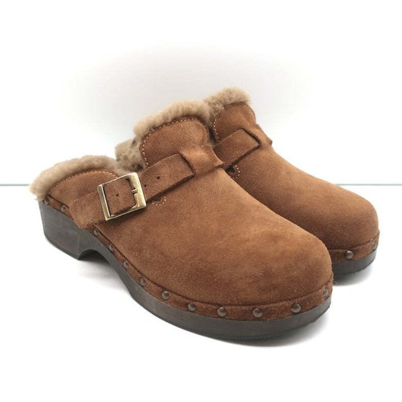 Re/Done | Shoes | Redone 7s Shearling Clogs Brown Suede Size 38 | Poshmark